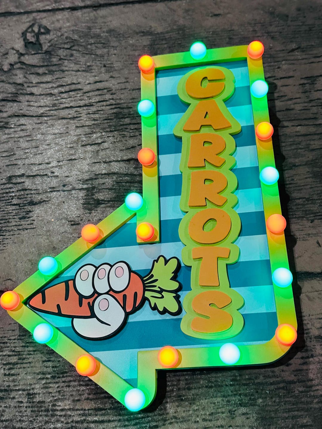 Easter Carrot Patch Marquee Arrow Sign | Light up Bunny Carrot | LED ...