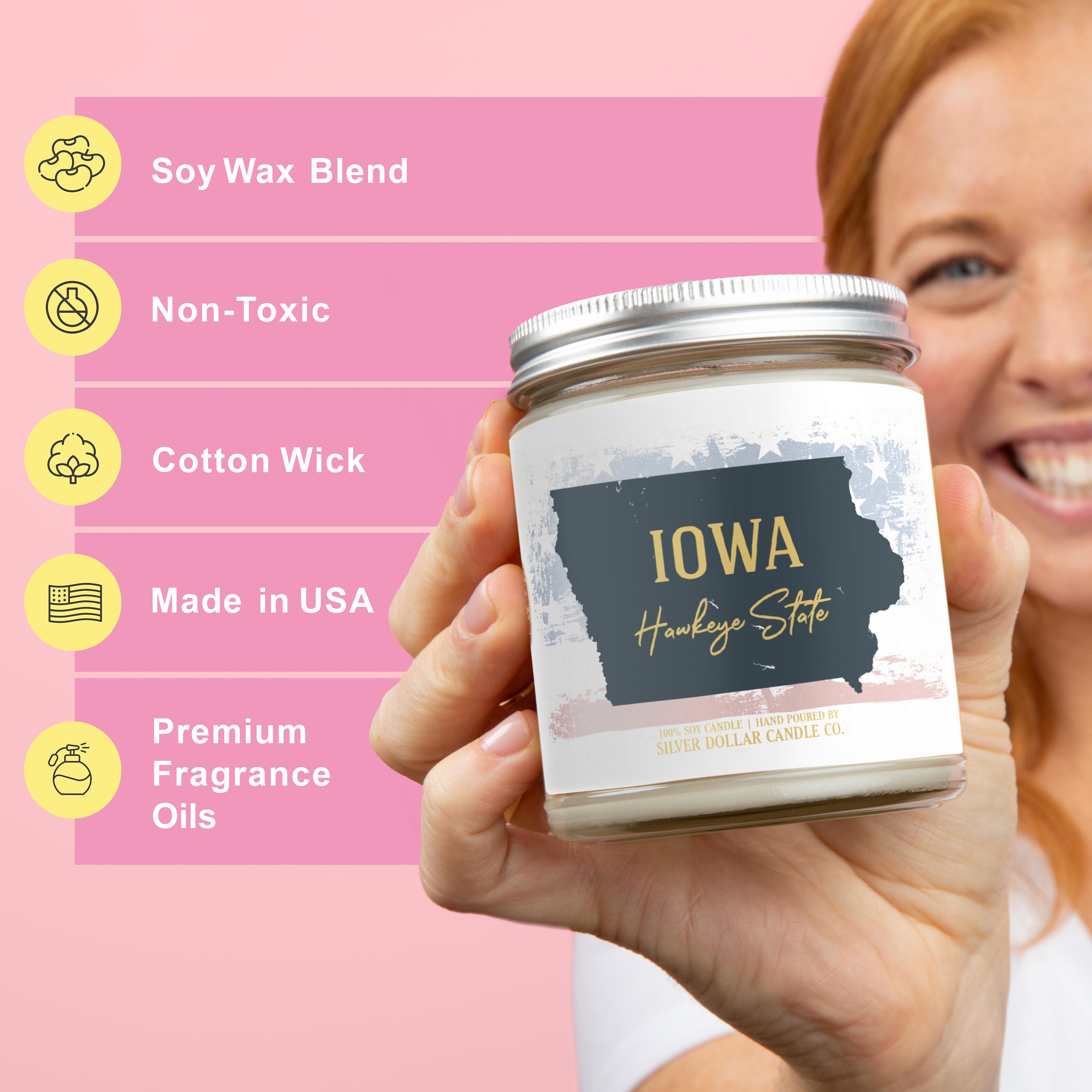 Iowa State Candle | Nostalgia Collection by SD Candle | 9/16oz Soy ...