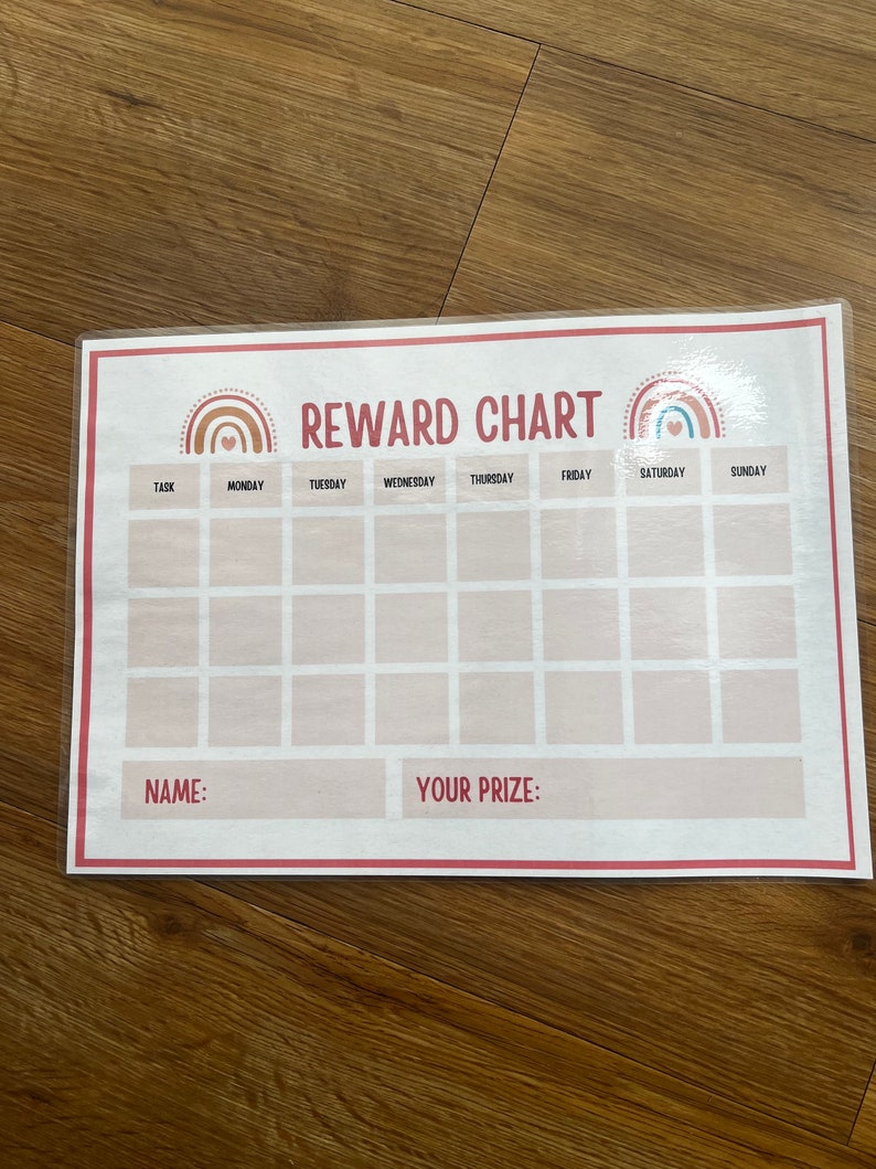 Kids Reward Chart Behaviour Management reward Chart Pink & Brown Unisex ...