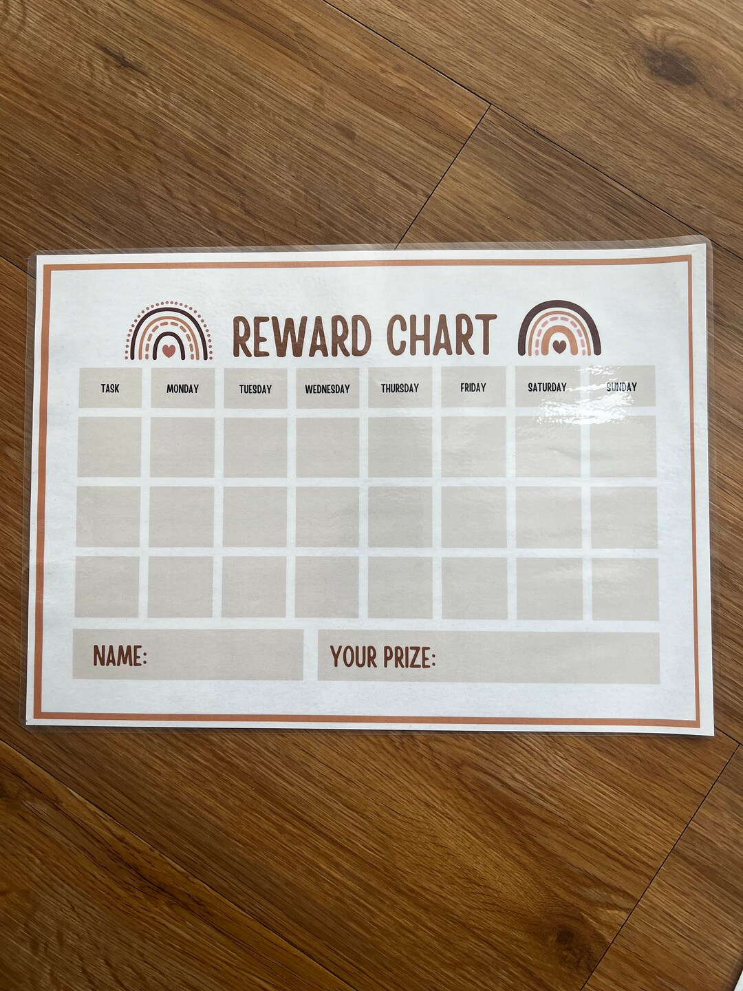 Kids Reward Chart Behaviour Management reward Chart Pink & Brown Unisex ...