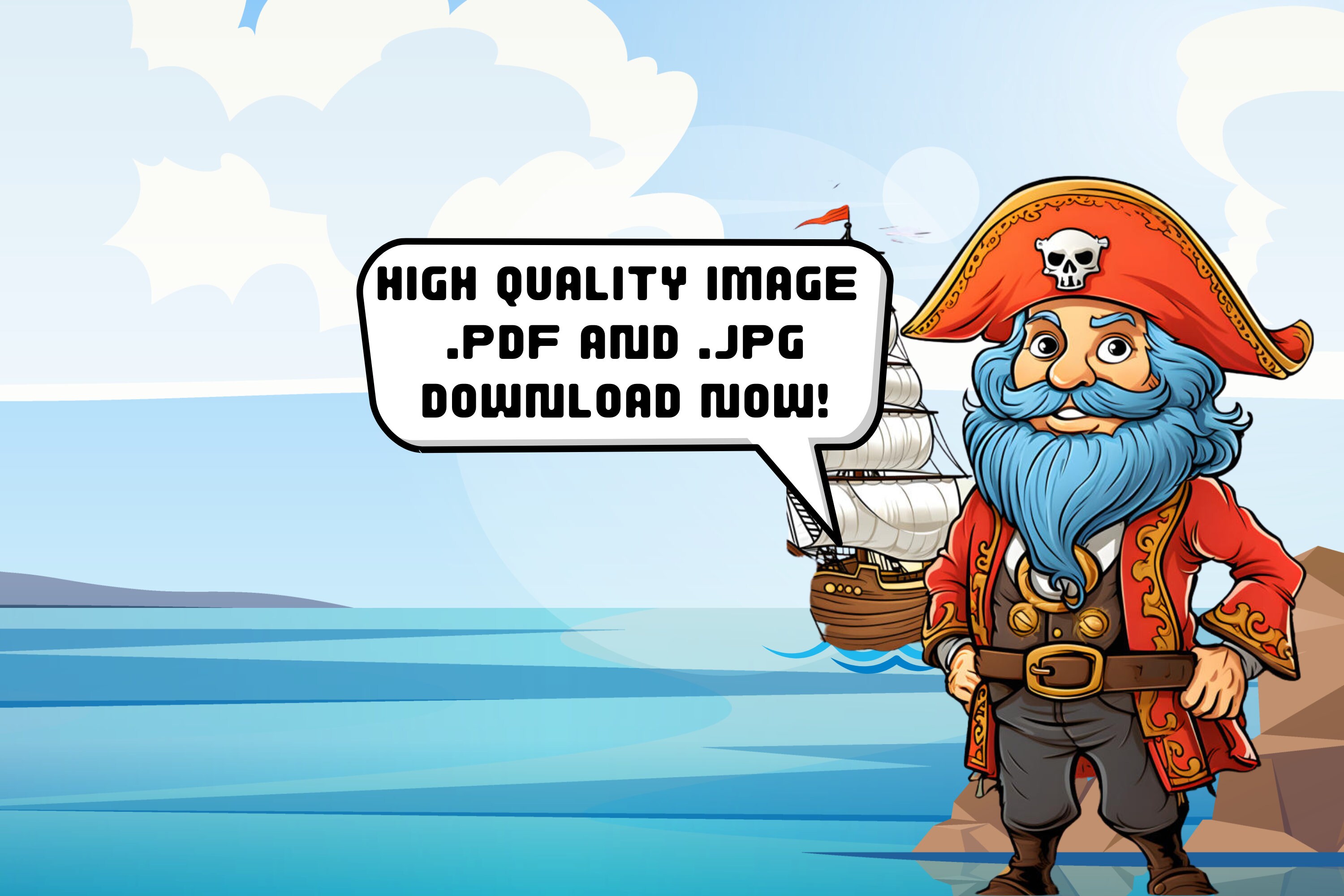 50 Pirate Coloring Pages Kids Adventure Book, Printable Sea Quest ...