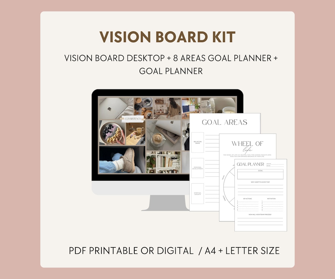Vision Board Kit, Vision Board Desktop Goal Planners, Manifestation ...