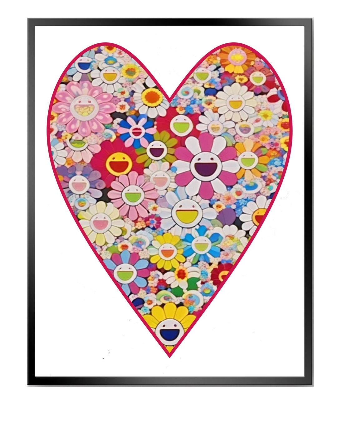 Pop Heart - A Takashi Murakami Inspired Artwork - Etsy