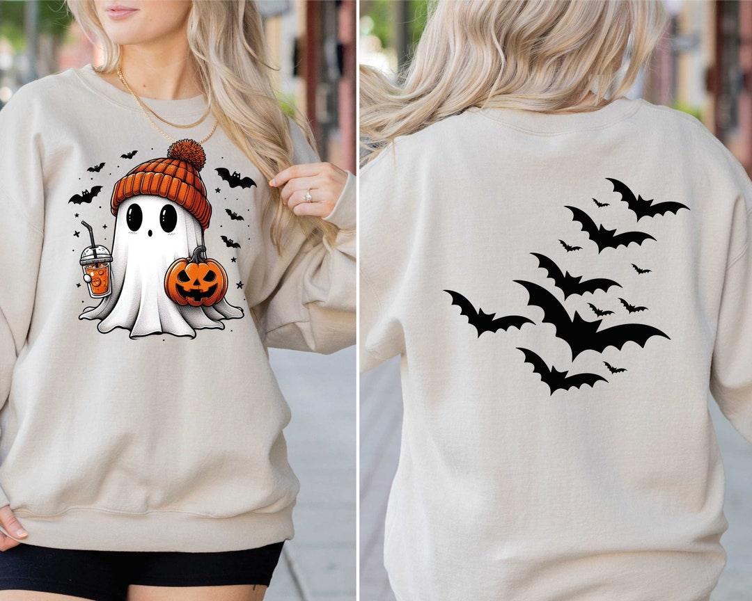 Cute Ghost Sweatshirt, Funny Spooky Sweatshirt, Women Ghost Sweatshirt ...
