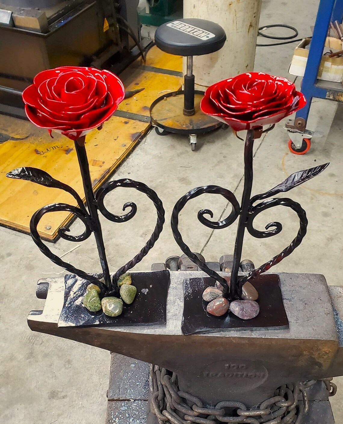 A Set off Hand Forged Decorative Roses. - Etsy