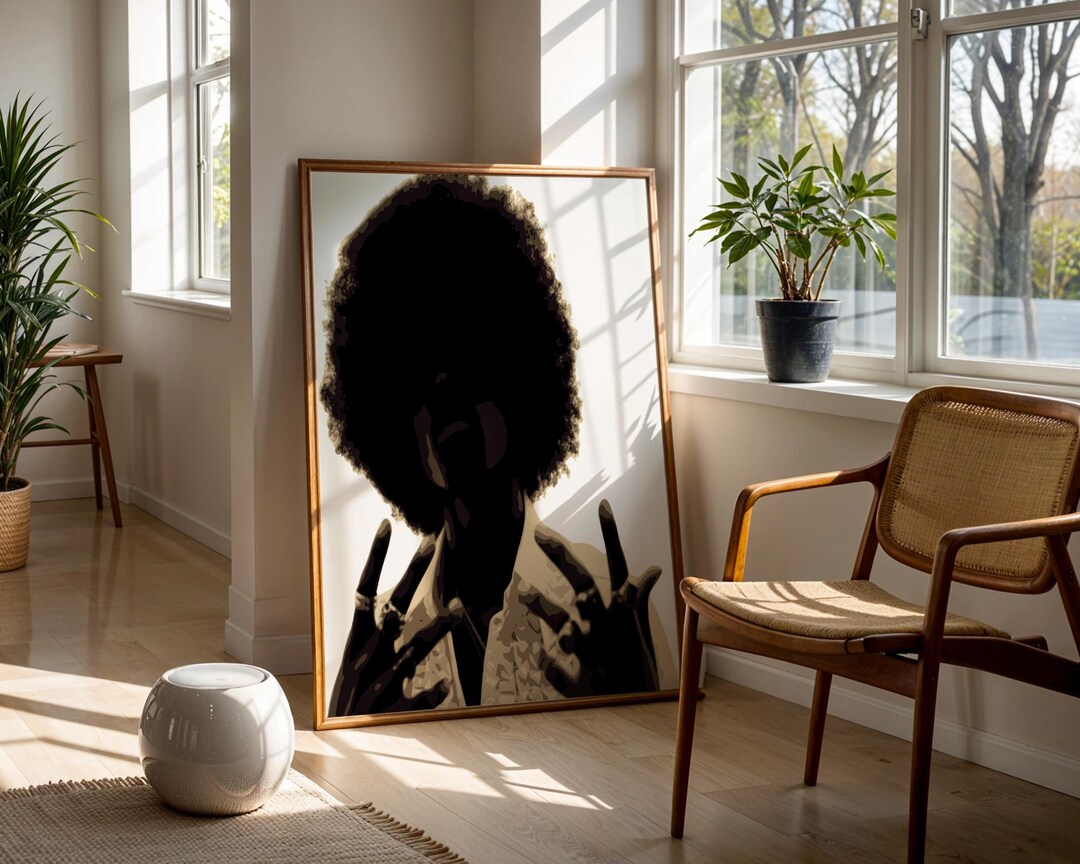 Black Man With Afro - Afrocentric Wall Art, Black Man Print, Black Male ...