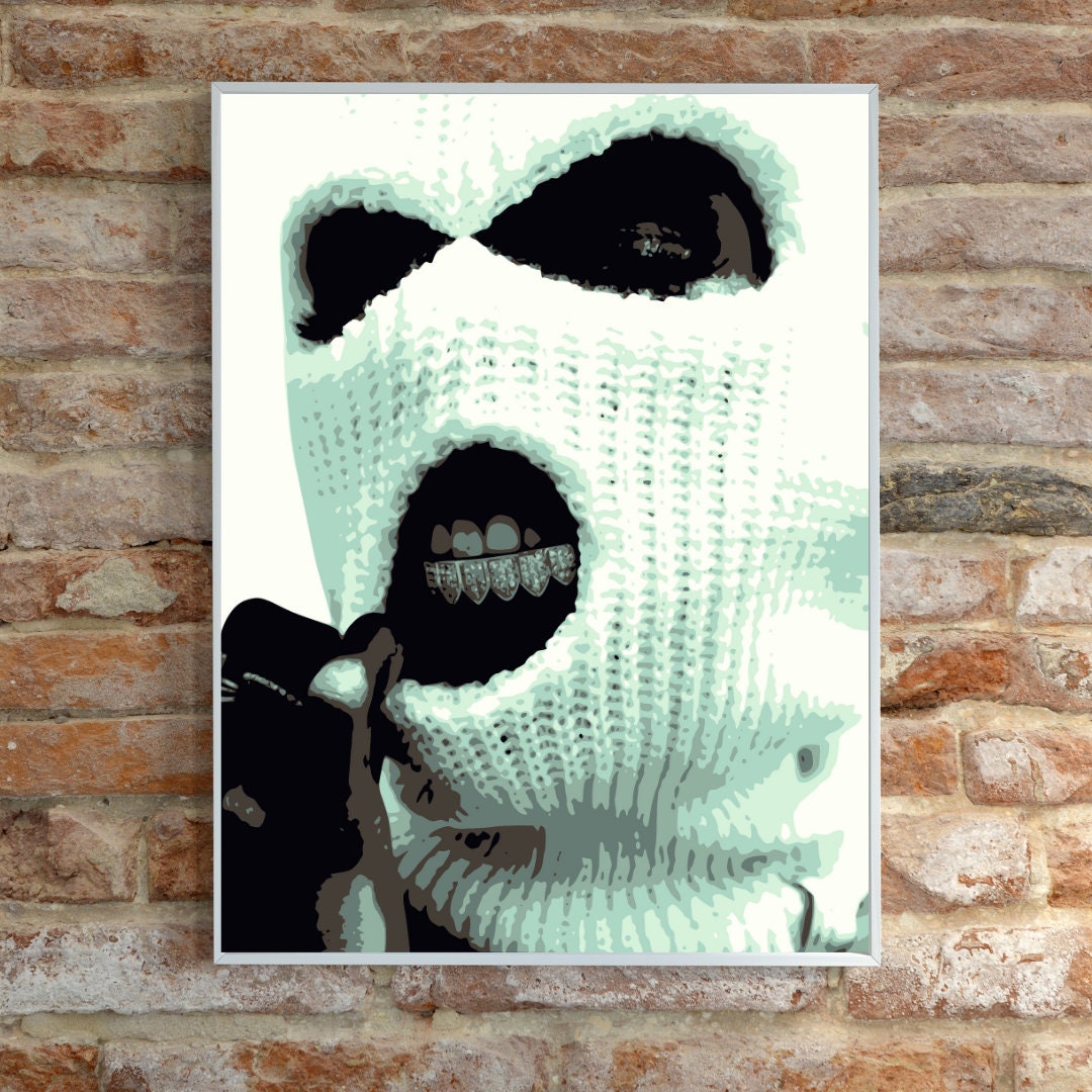Diamond Boy: Man in White Ski Mask With Diamond Grillz Digital Art ...