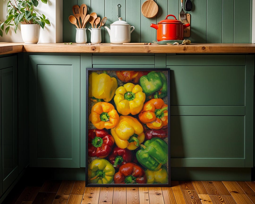 Bell Peppers Wall Art Print | Vegetable Wall Art | Kitchen Art | Food ...