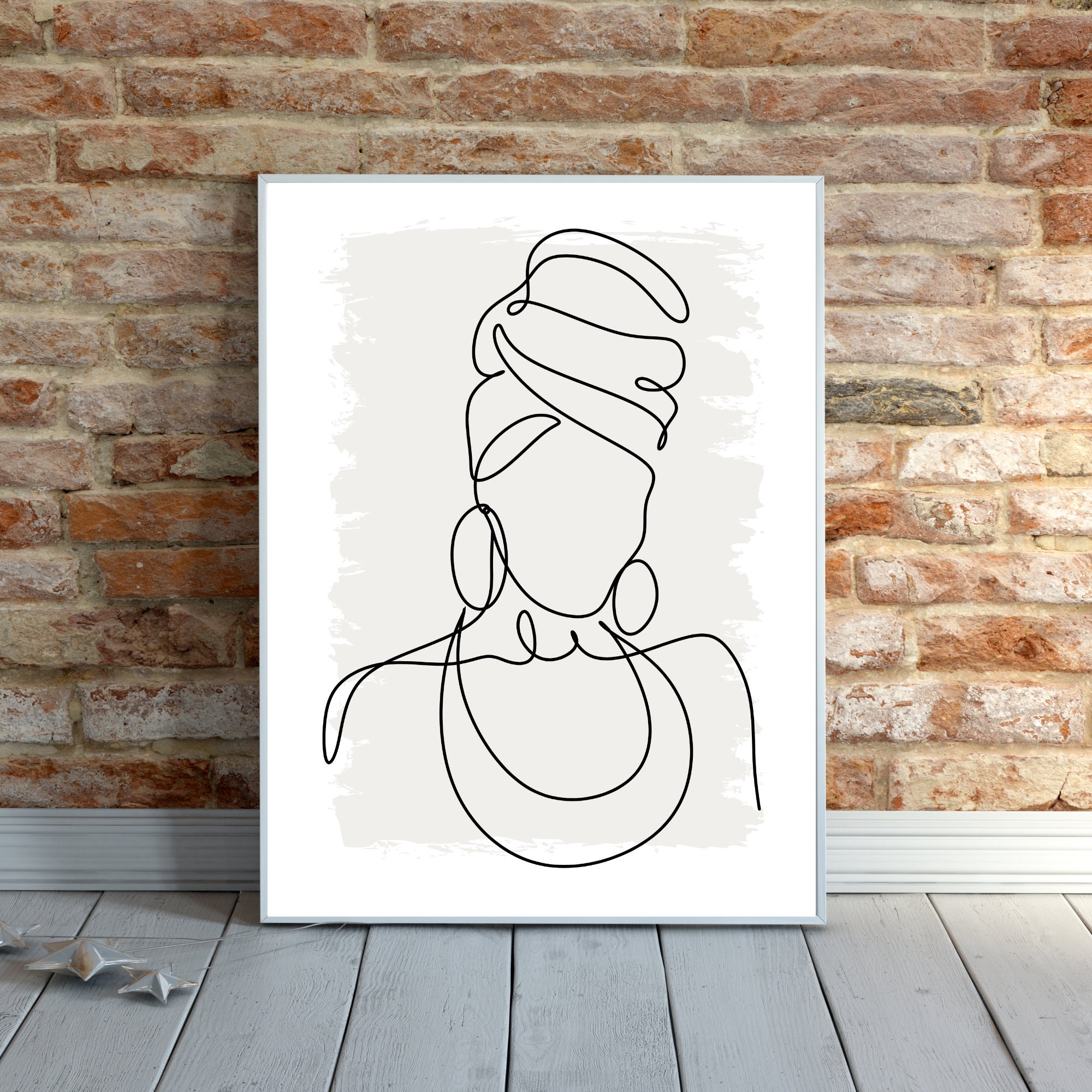 African Woman Line Drawing Black Woman Minimalist Female Line Art black ...