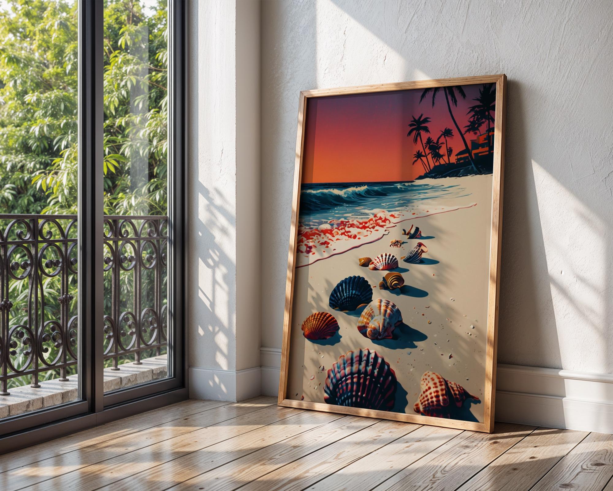 Pixel Art Tropical Sunset Print: 8-bit Beach Scene (digital Download - Etsy