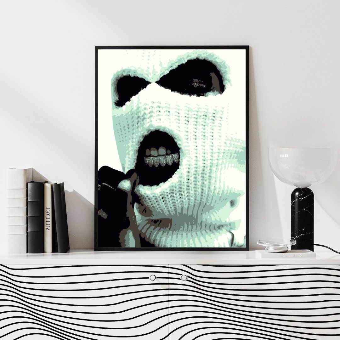 Diamond Boy: Man in White Ski Mask With Diamond Grillz Digital Art ...