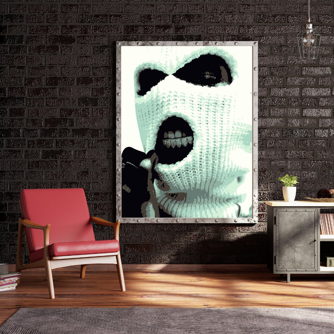 Diamond Boy: Man in White Ski Mask With Diamond Grillz Digital Art ...