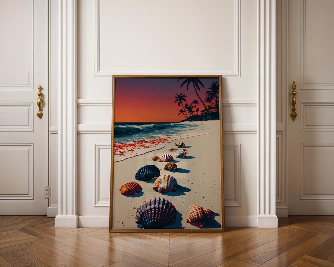 Pixel Art Tropical Sunset Print: 8-bit Beach Scene (digital Download - Etsy