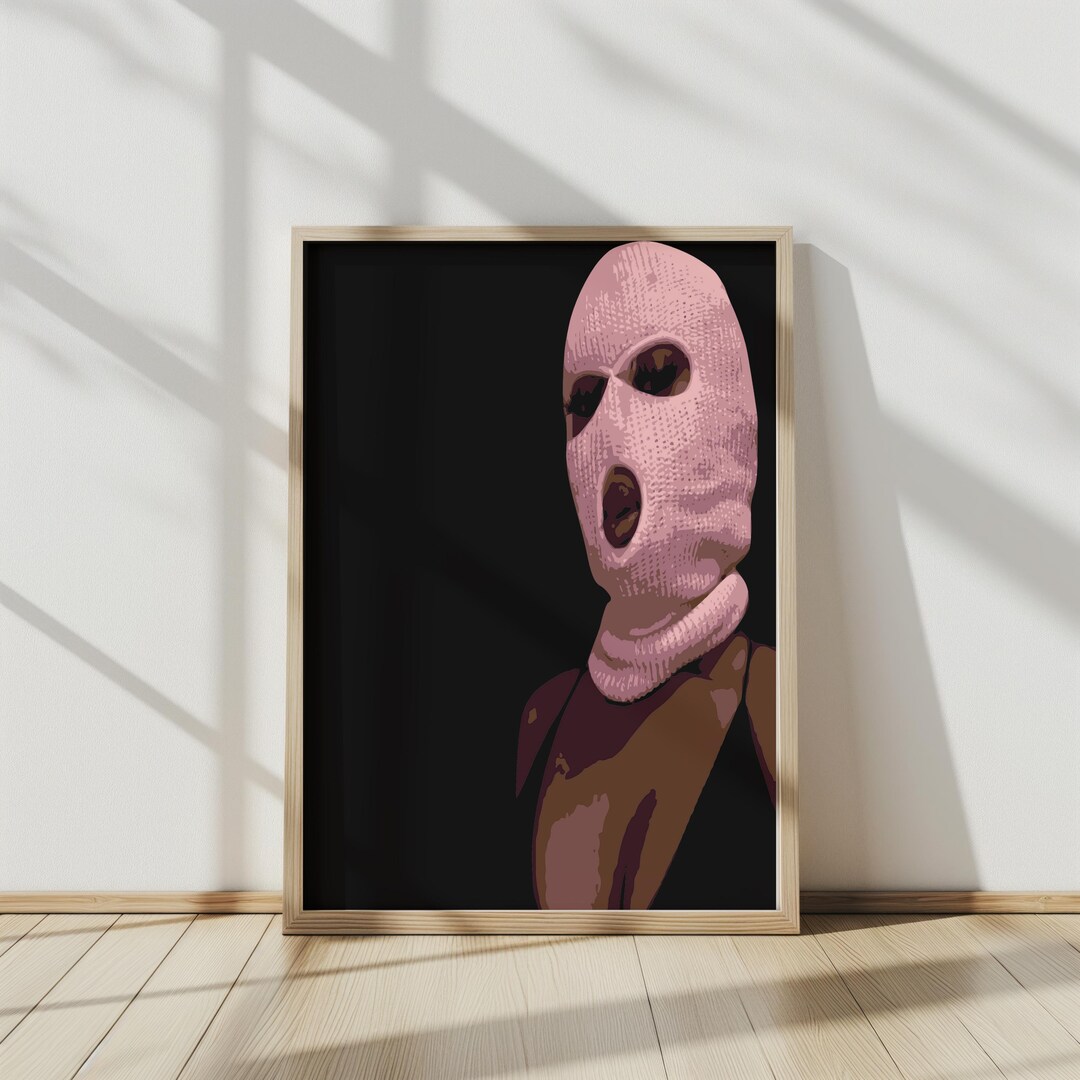 Woman Wearing Ski Mask Wall Art Ski Mask Art Print Urban Streetwear ...