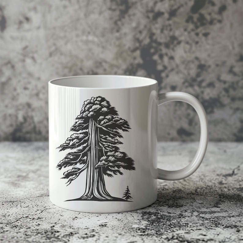 Sequoia Tree PNG Bundle SVG DXF Laser Burn Wood Engrave Lightburn Laser ...