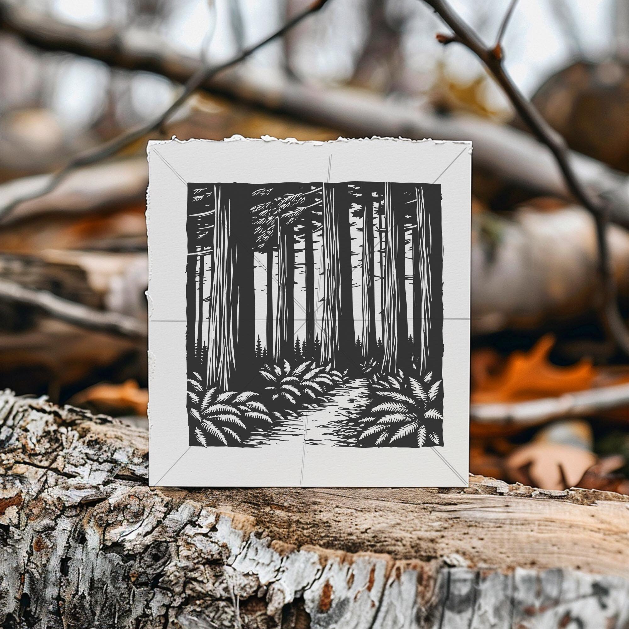 Redwood National Park PNG Bundle SVG DXF Laser Burn Wood Engrave ...