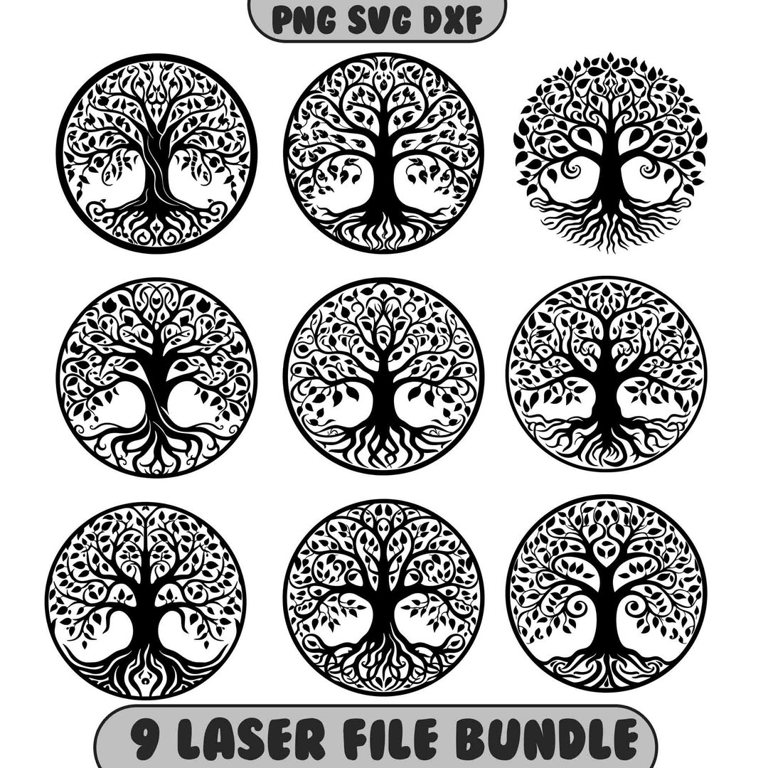 Tree of Life PNG Bundle | SVG | DXF | Laser Burn | Wood Engrave ...
