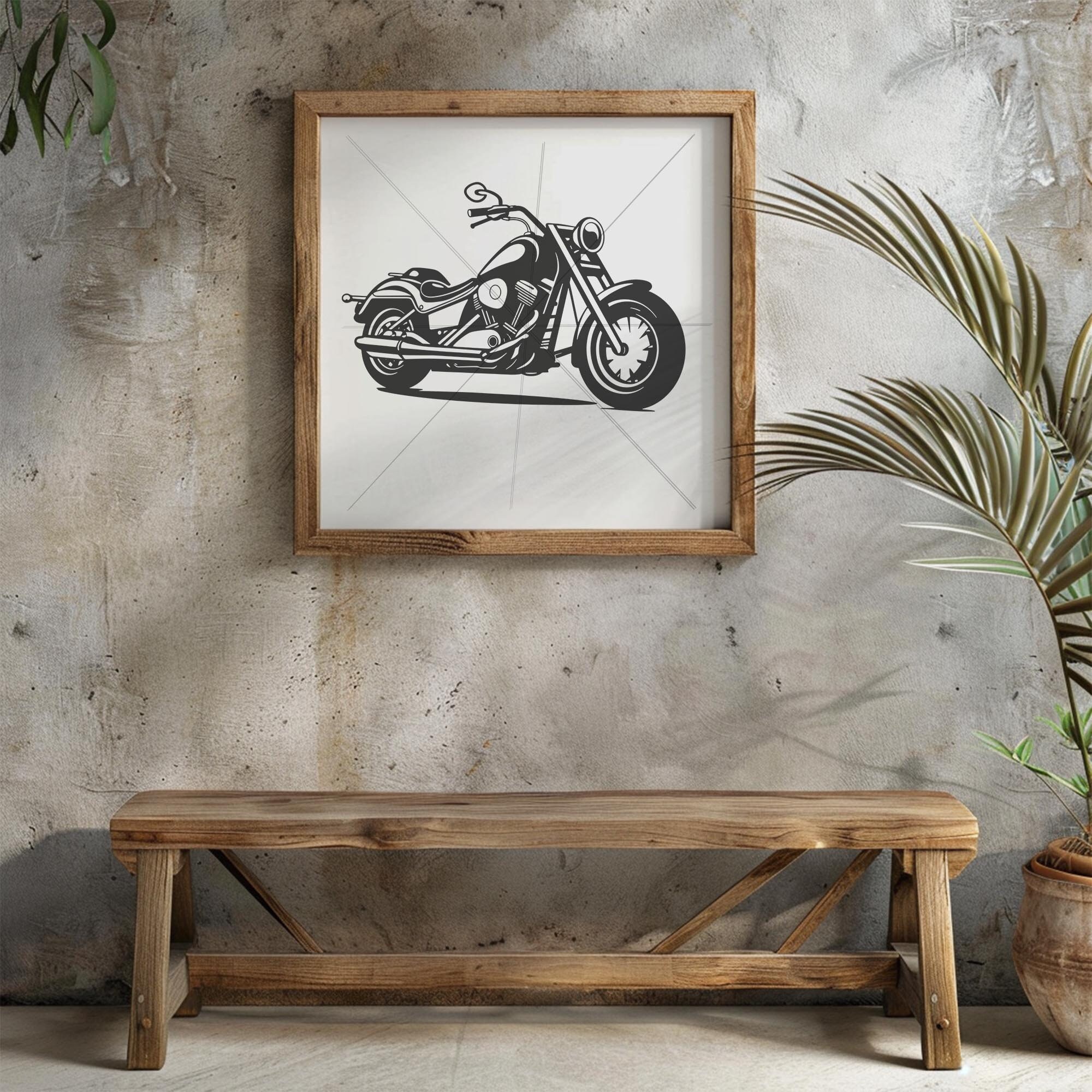 Motorcycle PNG Bundle SVG DXF Laser Burn Wood Engrave Lightburn Laser ...