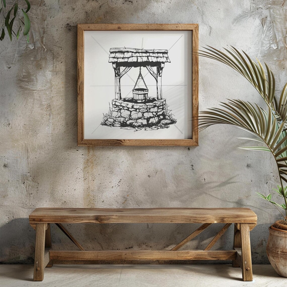 Water Well PNG Bundle SVG DXF Laser Burn Wood Engrave Lightburn Laser ...