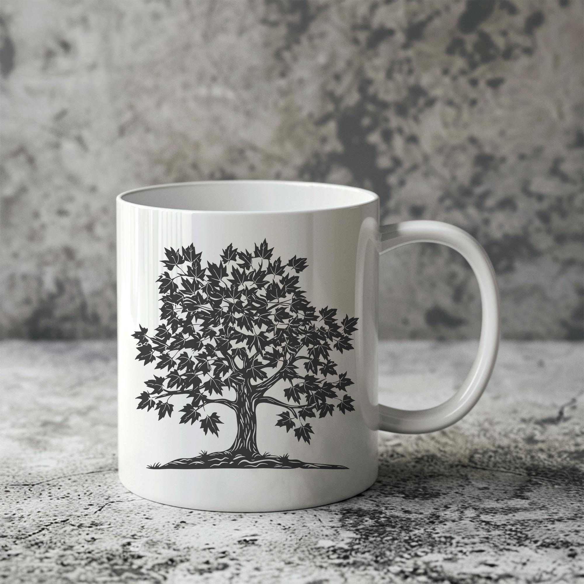 Big Leaf Maple Tree PNG Bundle SVG DXF Laser Burn Wood Engrave ...