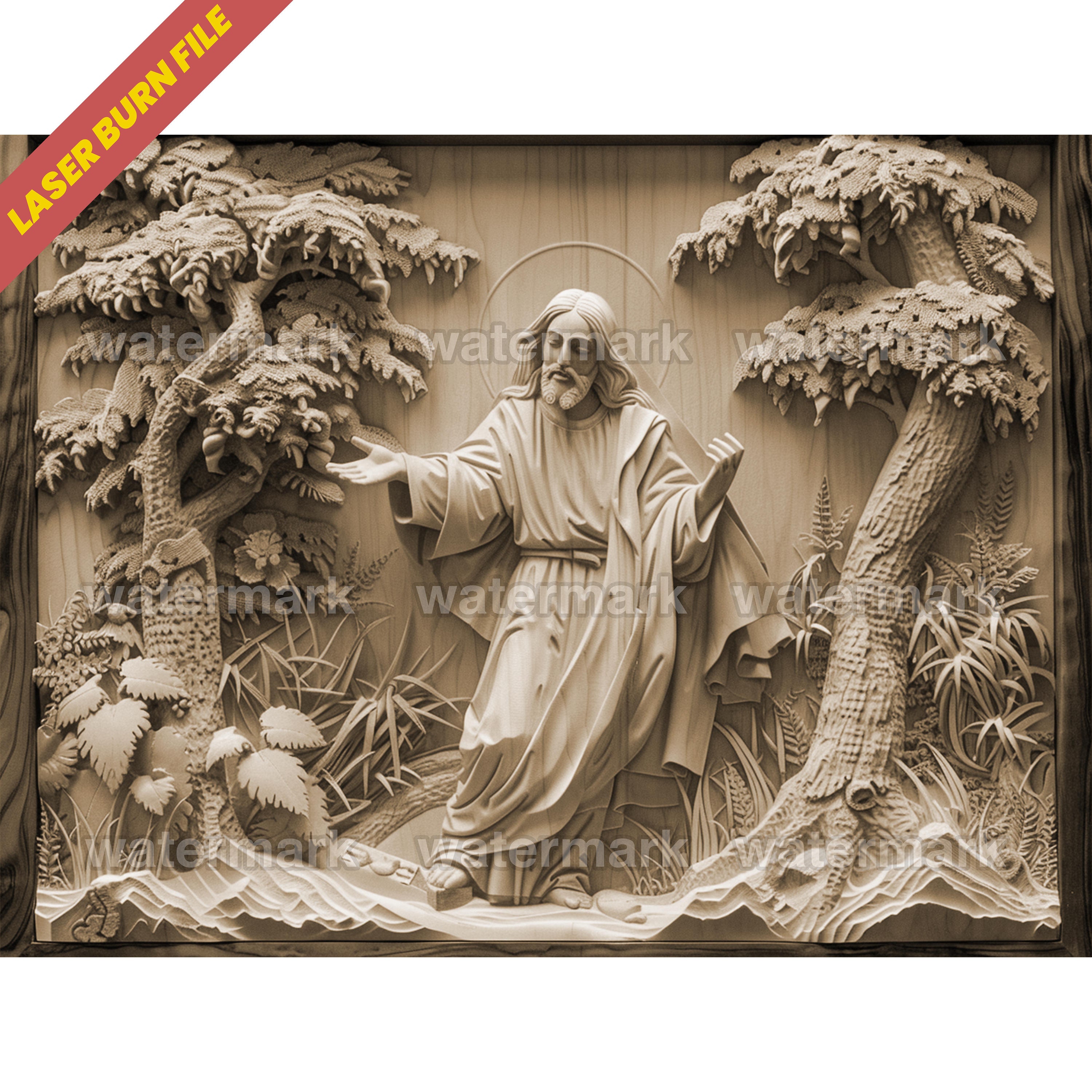 Laser Burn PNG 3D Illusion Laser File Wood Engrave Laser Ready Digital ...