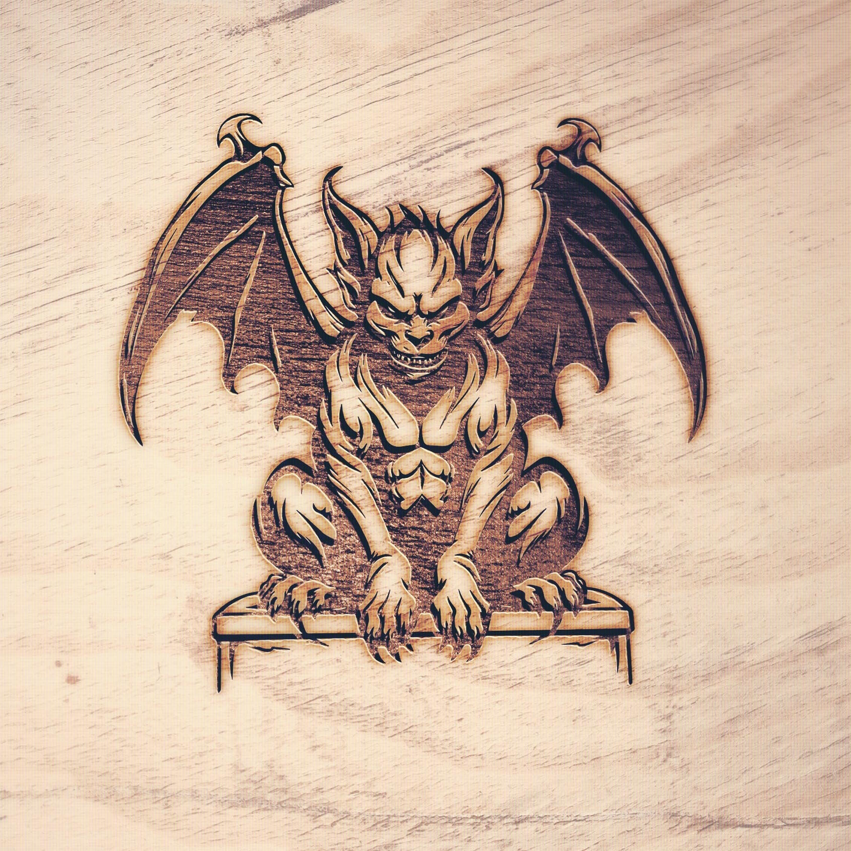 Gargoyle PNG Bundle SVG DXF Laser Burn Wood Engrave Lightburn Laser ...