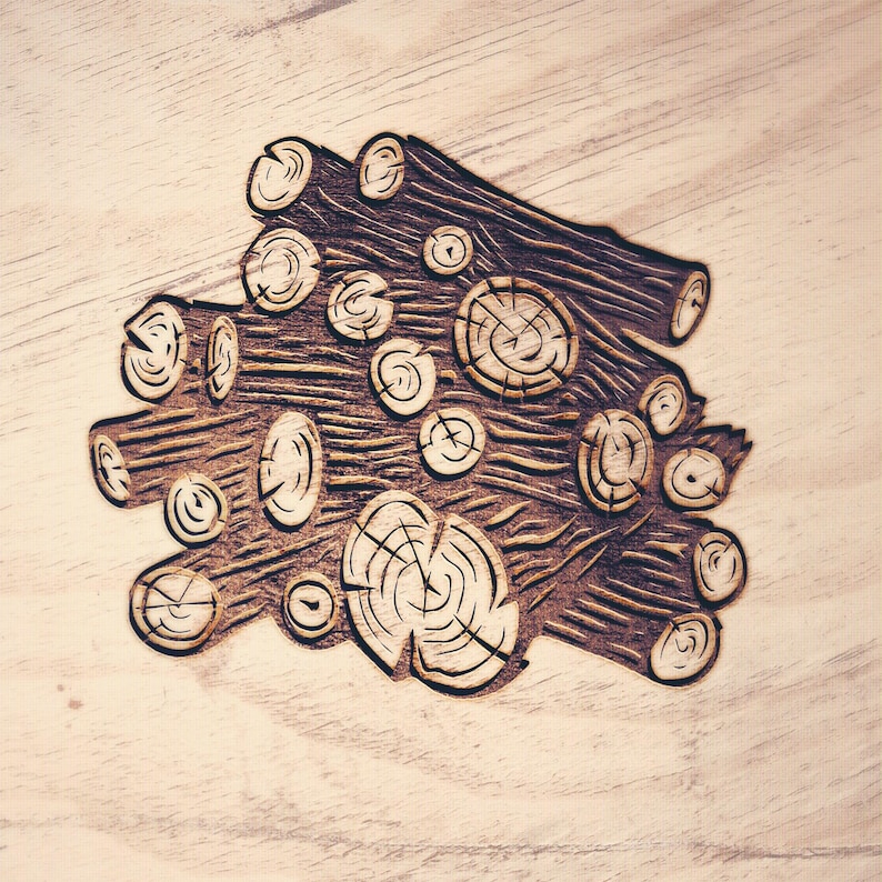Wooden Logs Tree Log PNG Bundle SVG DXF Laser Burn Wood Engrave ...