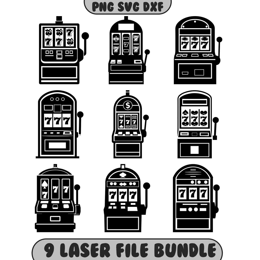Jackpot Slot Machine PNG Bundle | SVG | DXF | Laser Burn | Wood Engrave ...