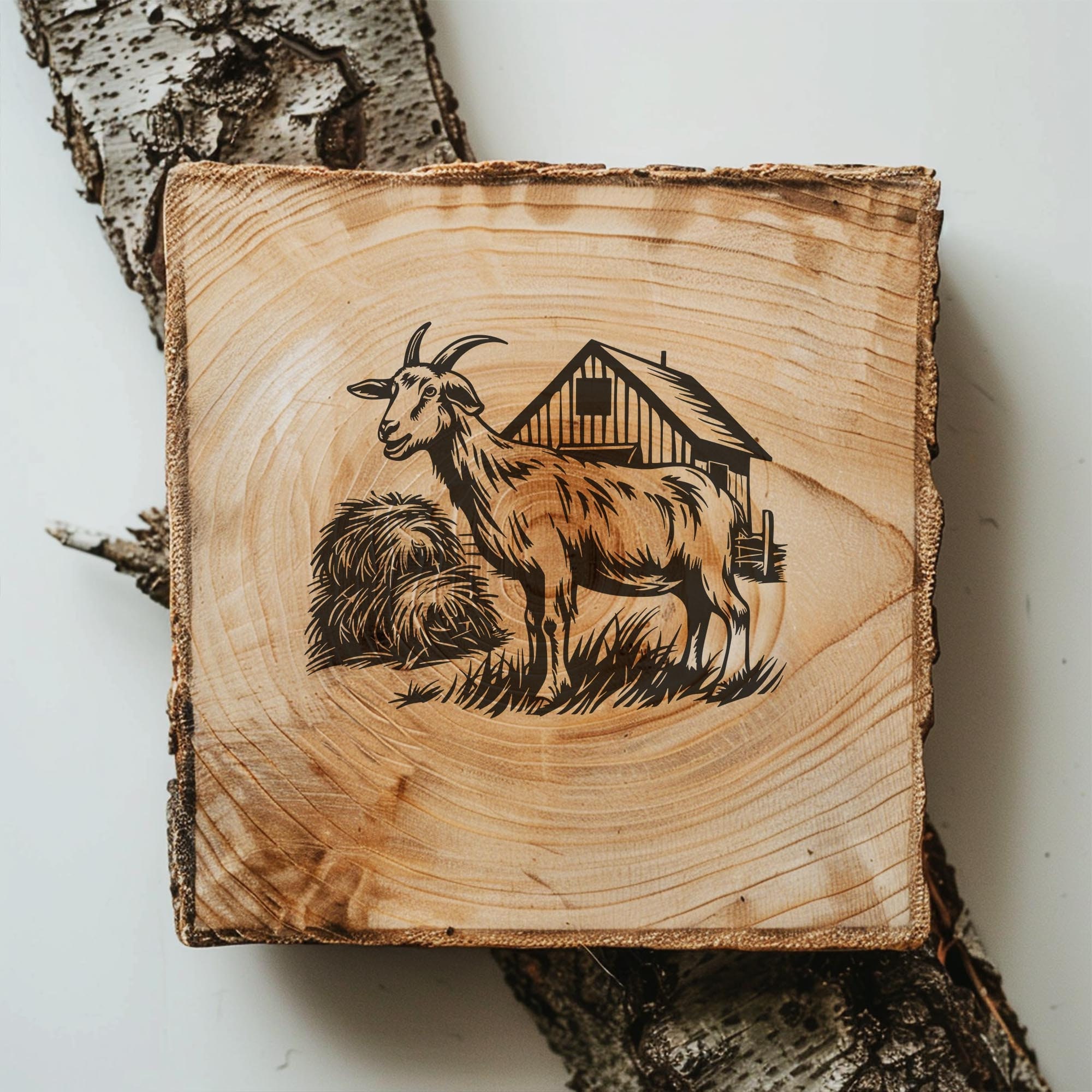 Goat Farm Barn PNG Bundle SVG DXF Laser Burn Wood Engrave Lightburn ...