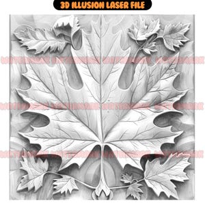 Maple Leaf 3D Illusion Laser Files Laserdatei Laser Burn PNG Lightburn ...
