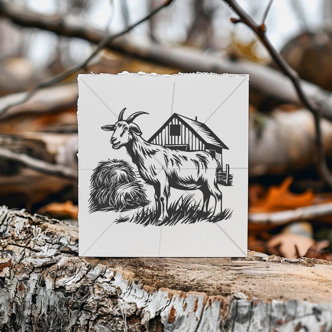 Goat Farm Barn PNG Bundle SVG DXF Laser Burn Wood Engrave Lightburn ...