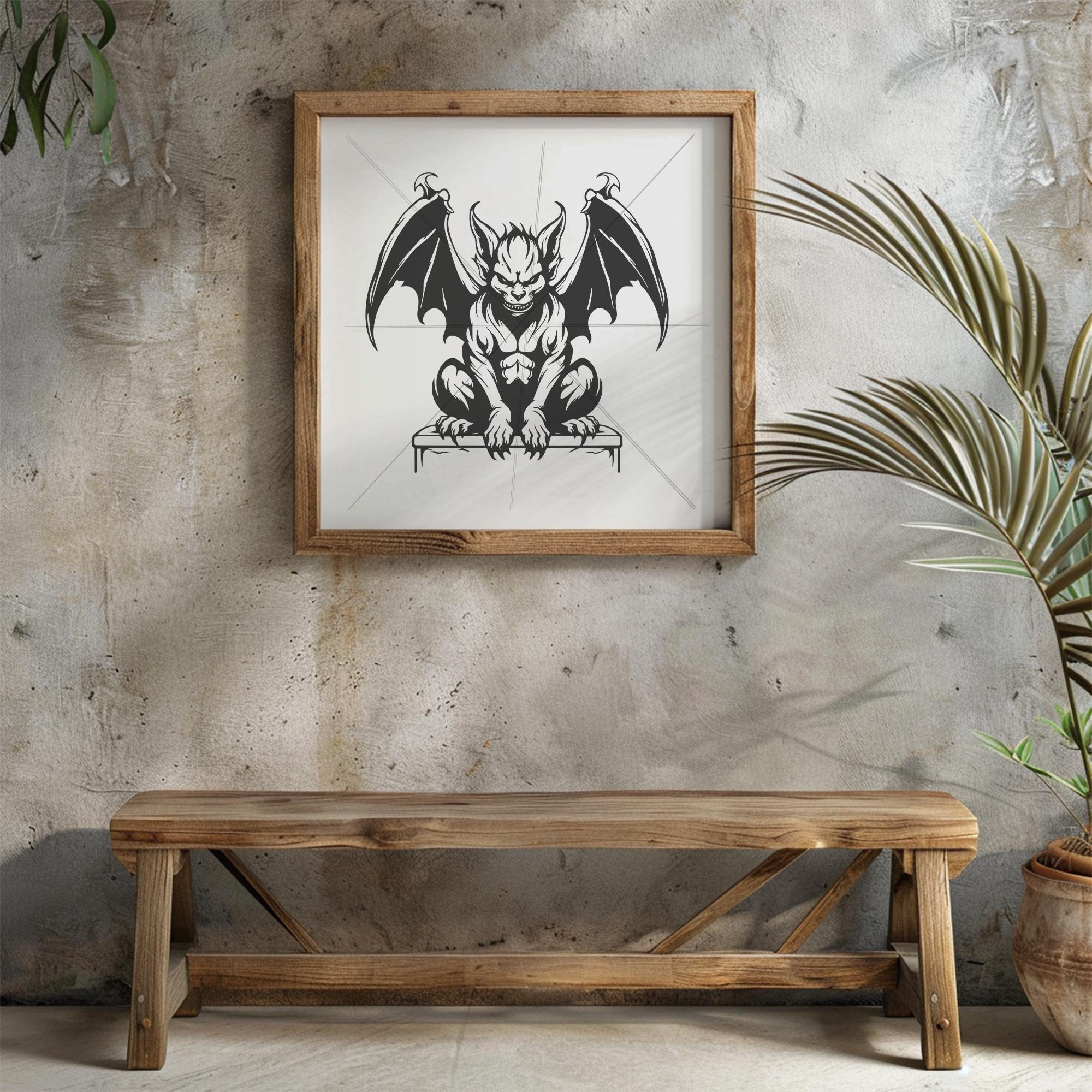 Gargoyle PNG Bundle SVG DXF Laser Burn Wood Engrave Lightburn Laser ...