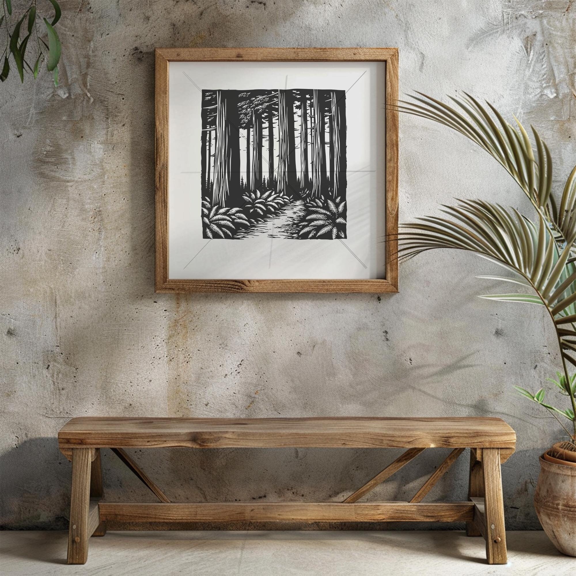 Redwood National Park PNG Bundle SVG DXF Laser Burn Wood Engrave ...