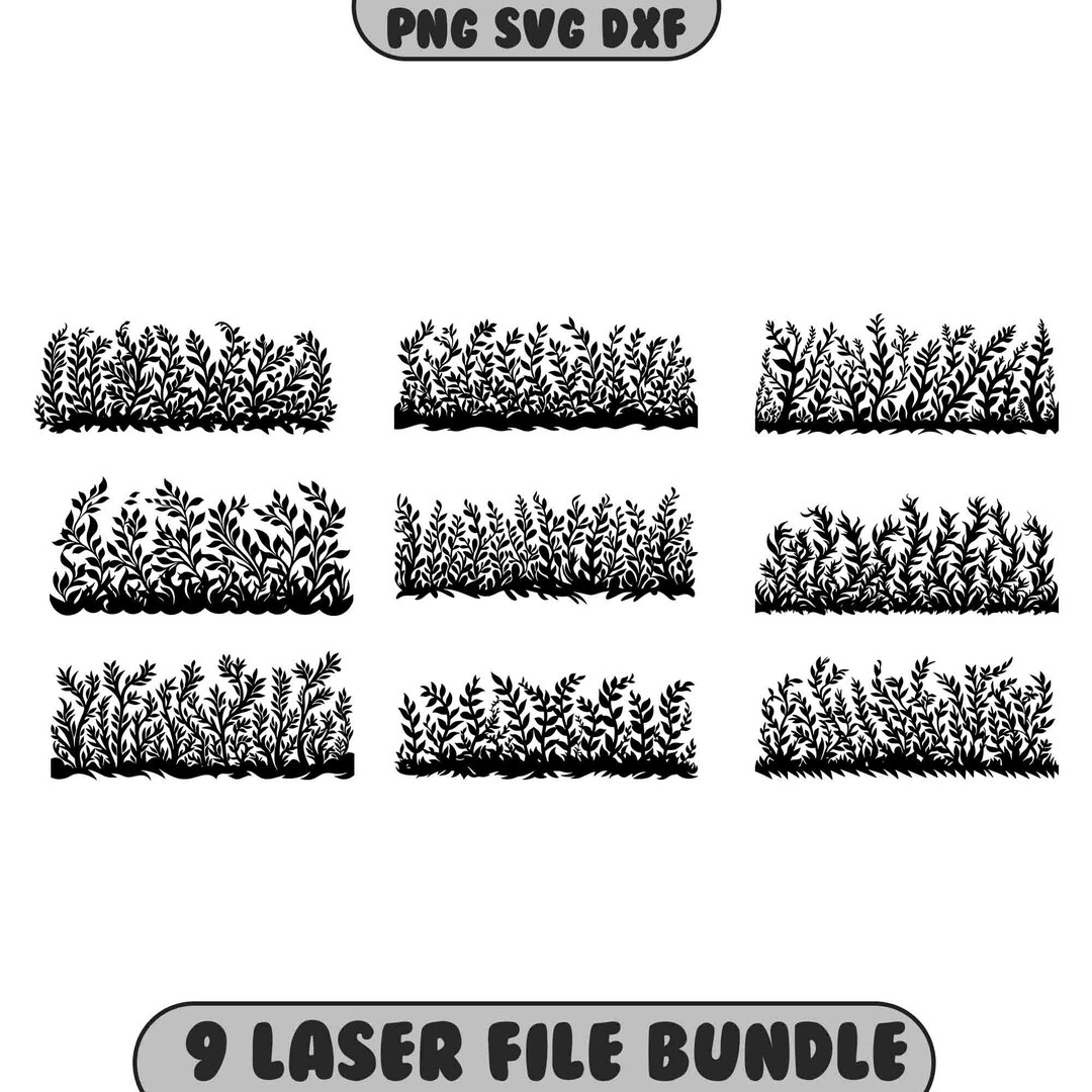 Hedge PNG Bundle | SVG | DXF | Laser Burn | Wood Engrave | Lightburn ...