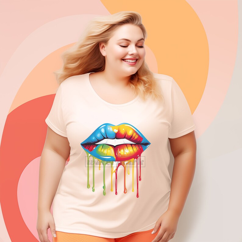 Dripping Lips PNG Melting Lips Clipart Lips Sublimation 13.42 X 13.42 ...