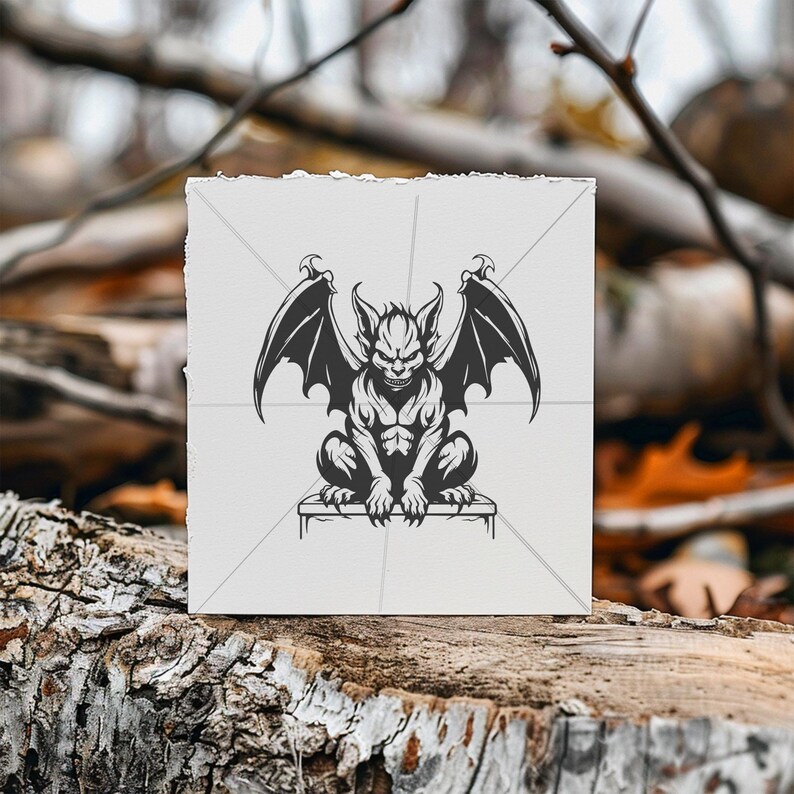 Gargoyle PNG Bundle SVG DXF Laser Burn Wood Engrave Lightburn Laser ...
