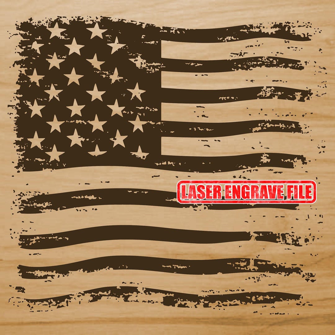US Flag Laser Engrave SVG File PNG File Laser File | Laserdatei | Laser ...