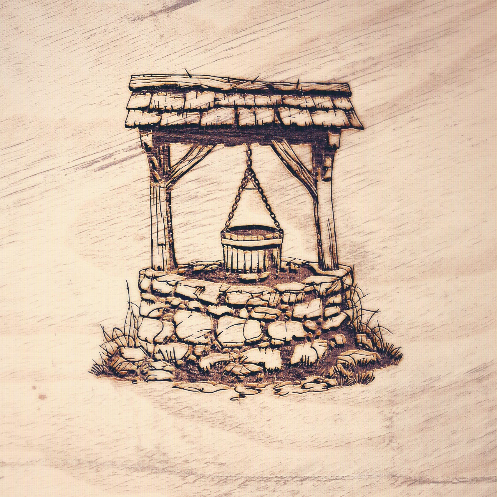 Water Well PNG Bundle SVG DXF Laser Burn Wood Engrave Lightburn Laser ...