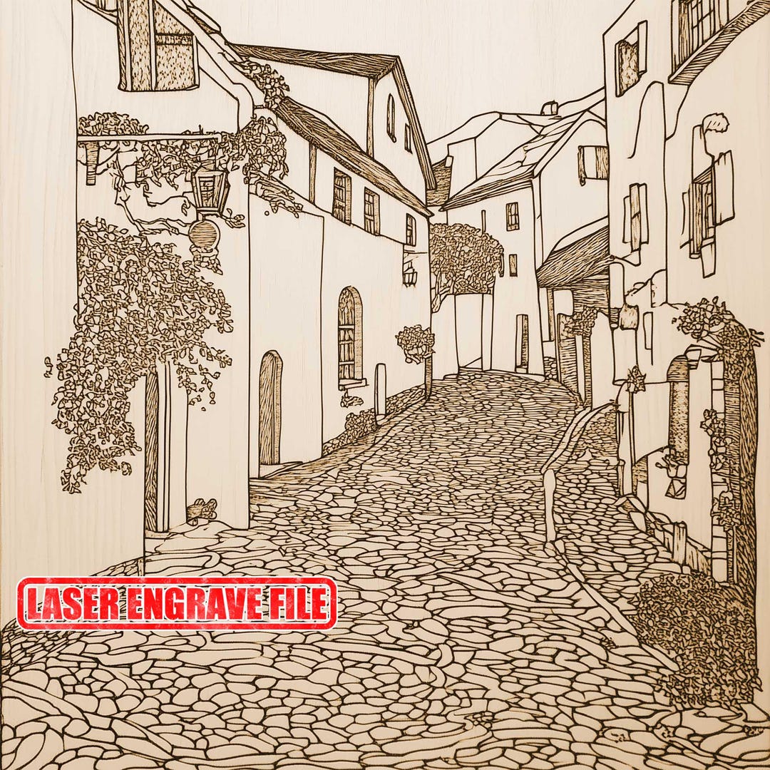 Cobblestone Road 3D Illusion Laser Engrave File PNG File SVG File ...