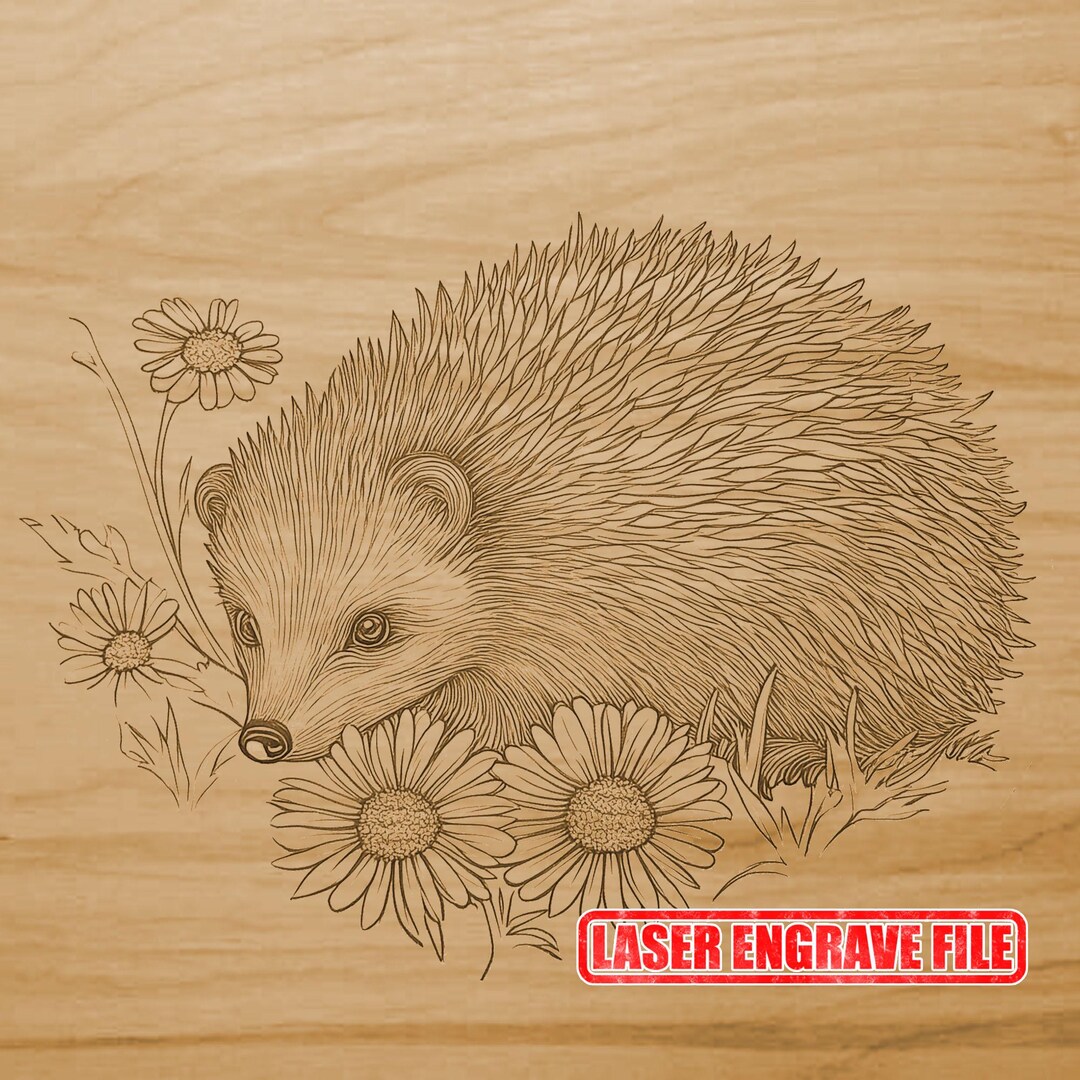 Hedgehog Daisy Laser Engrave SVG File PNG File Laser File | Laserdatei ...