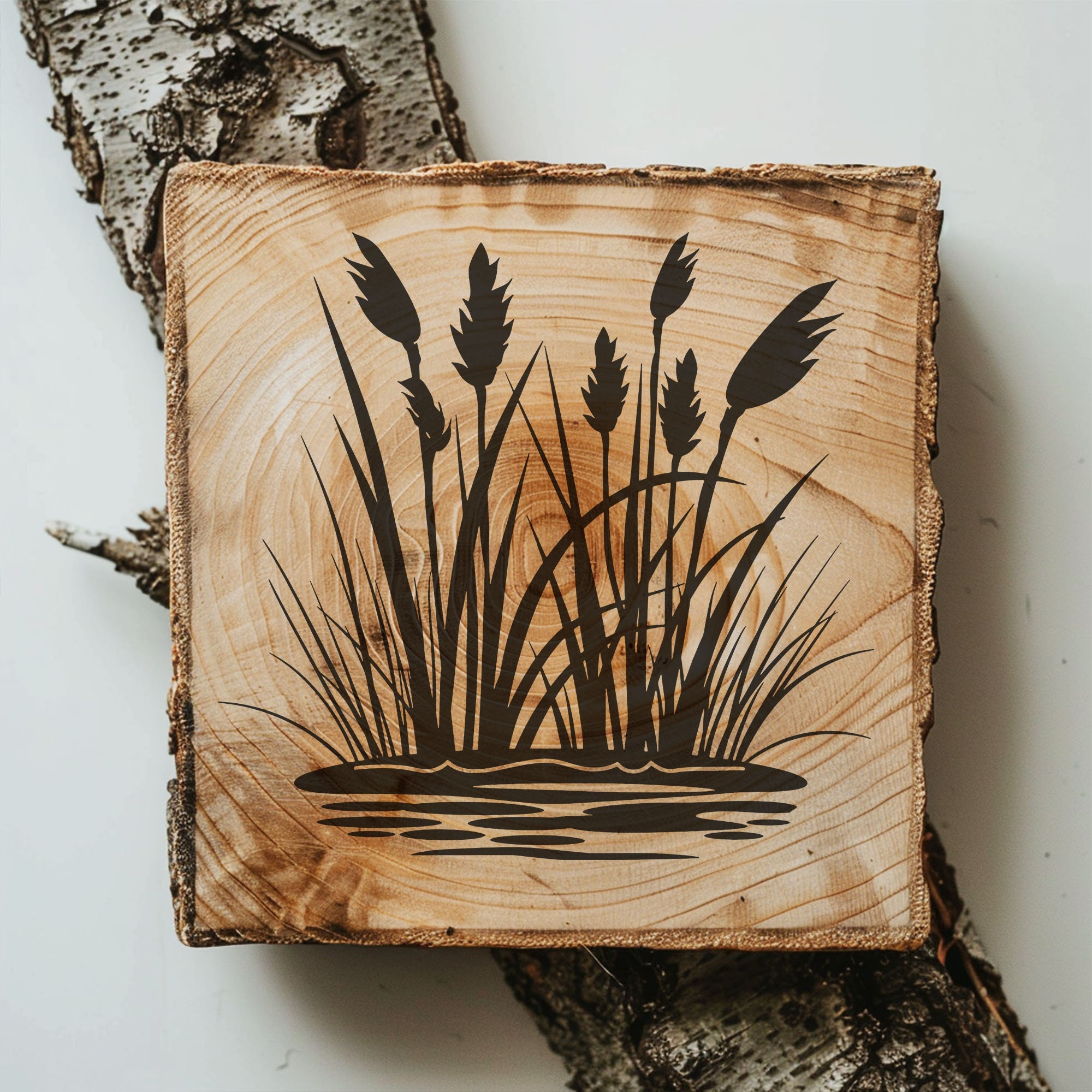 Cattails PNG Bundle Laser Burn Wood Engrave Lightburn Laser File ...
