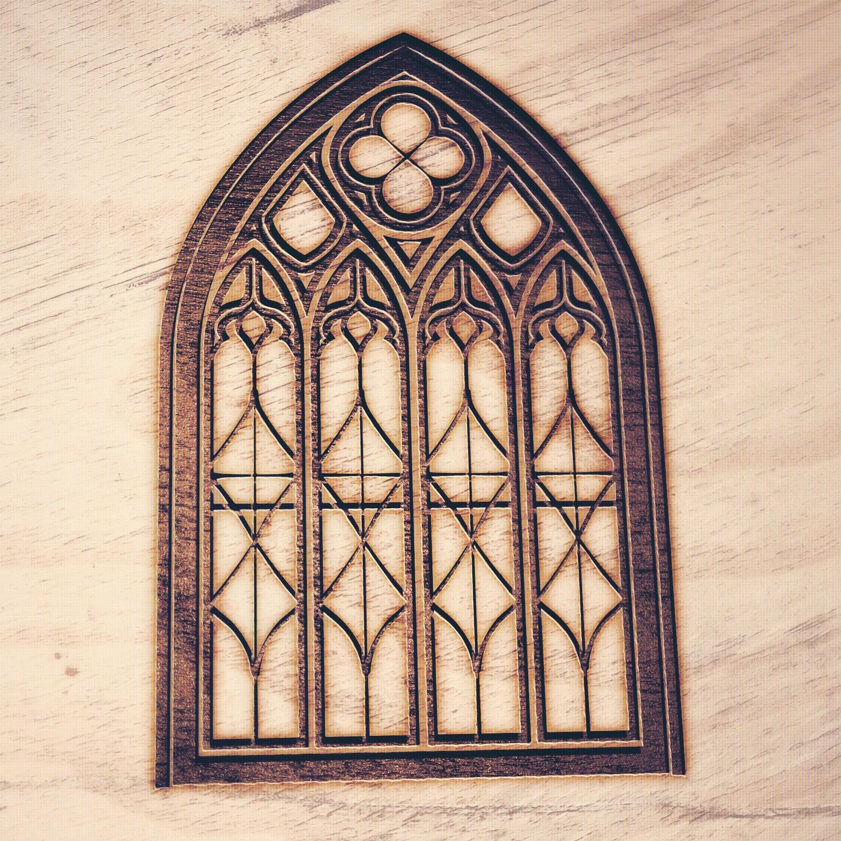 Gothic Church Window PNG Bundle SVG DXF Laser Burn Wood Engrave ...