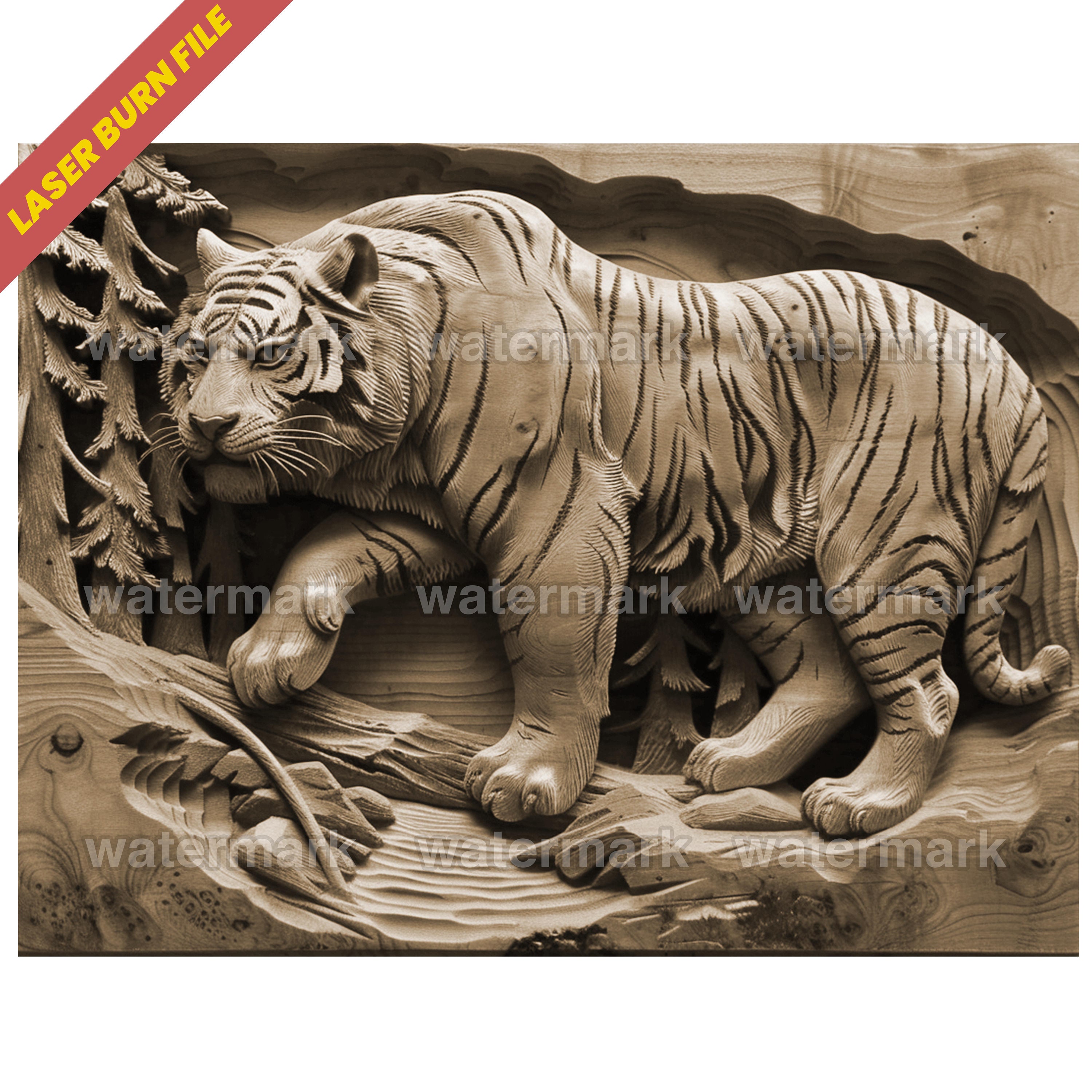 Laser Burn PNG 3D Illusion Laser File Wood Engrave Laser Ready Digital ...