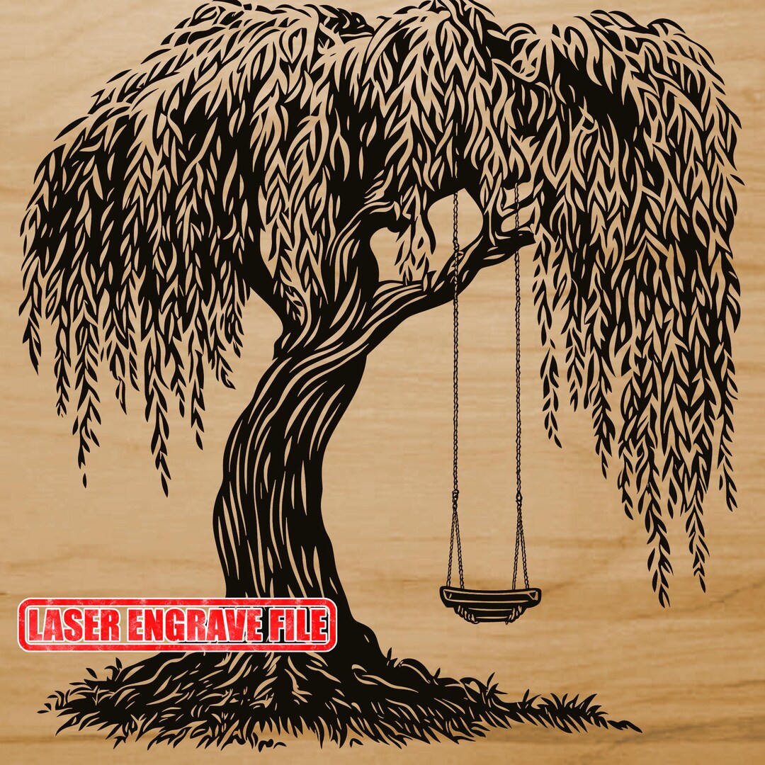 Willow Tree Laser Engrave SVG File PNG File Laser File | Laserdatei ...