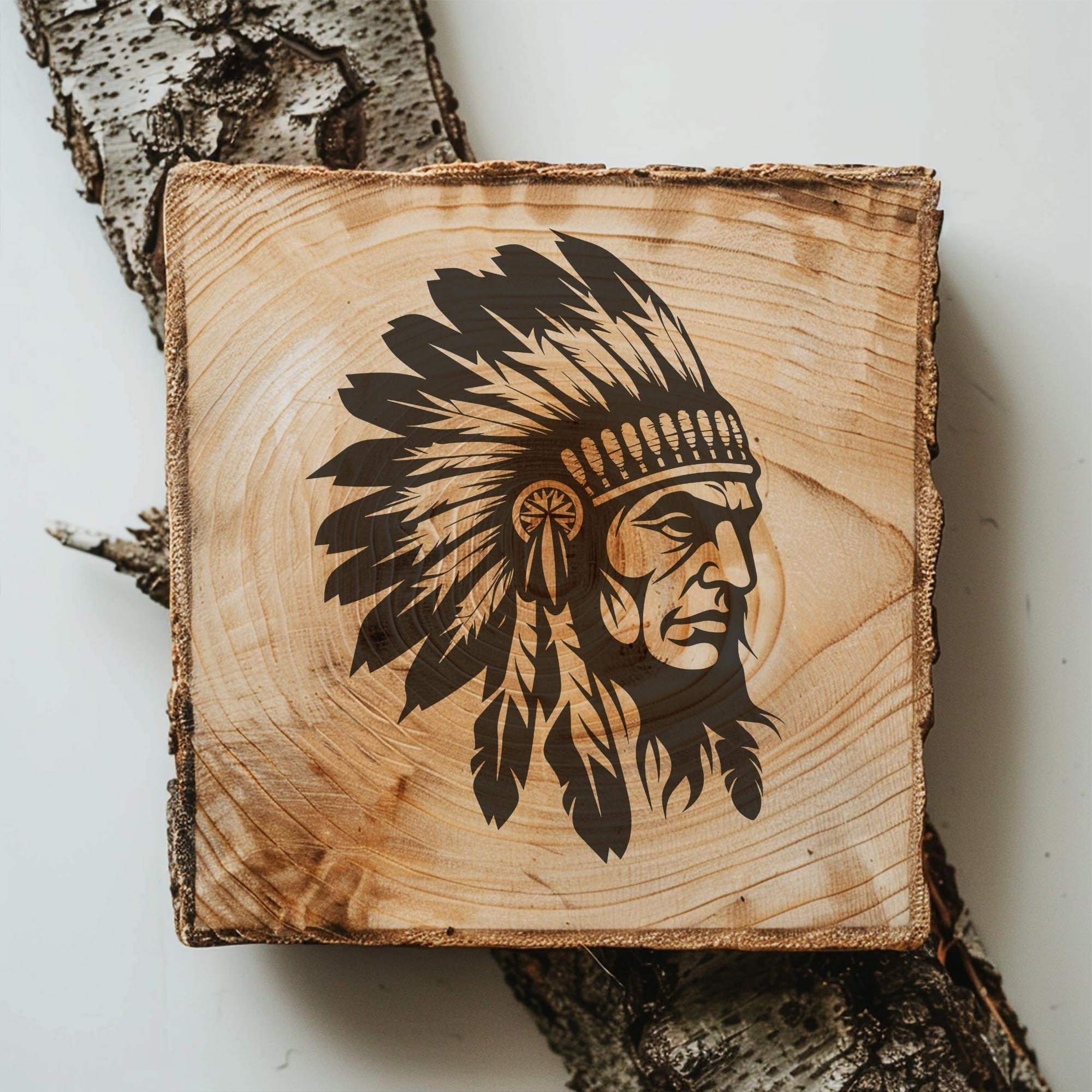 Native American Chief PNG Bundle SVG DXF Laser Burn Wood Engrave ...