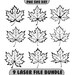 Maple Leaf PNG Bundle SVG DXF Laser Burn Wood Engrave Lightburn Laser ...