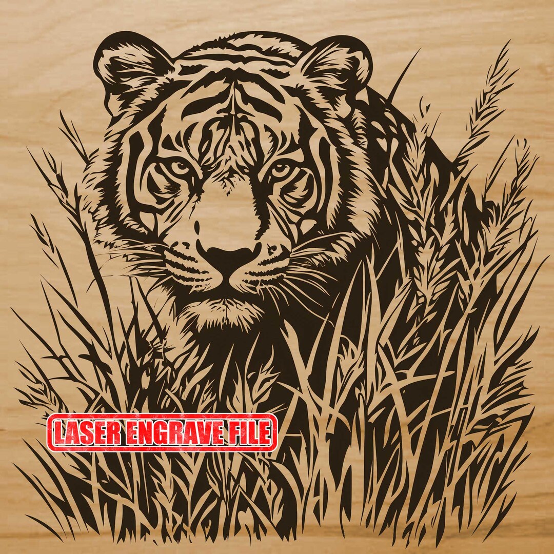 Tiger Laser Engrave SVG File PNG File Laser File | Laserdatei | Laser ...