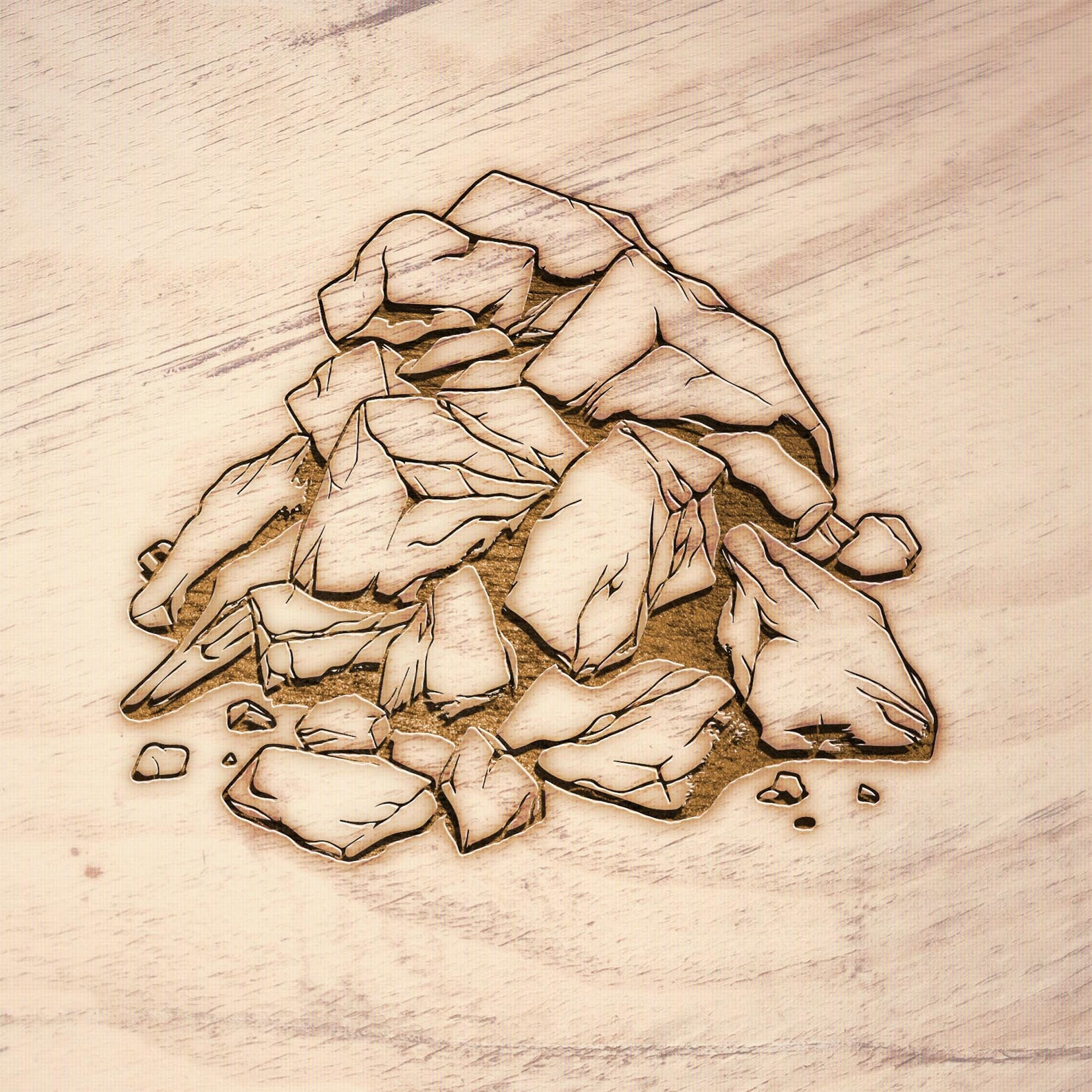 Pile of Rocks PNG Bundle SVG DXF Laser Burn Wood Engrave Lightburn ...