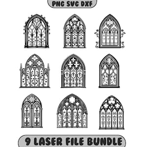 Victorian Window PNG Bundle | SVG | DXF | Laser Burn | Wood Engrave ...