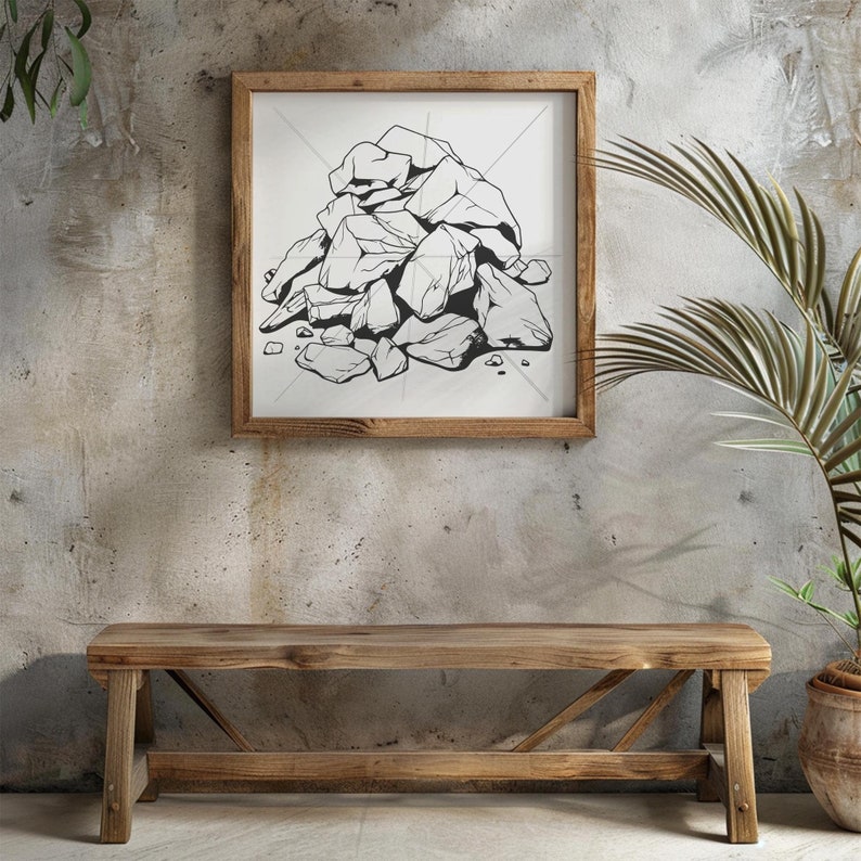 Pile of Rocks PNG Bundle SVG DXF Laser Burn Wood Engrave Lightburn ...